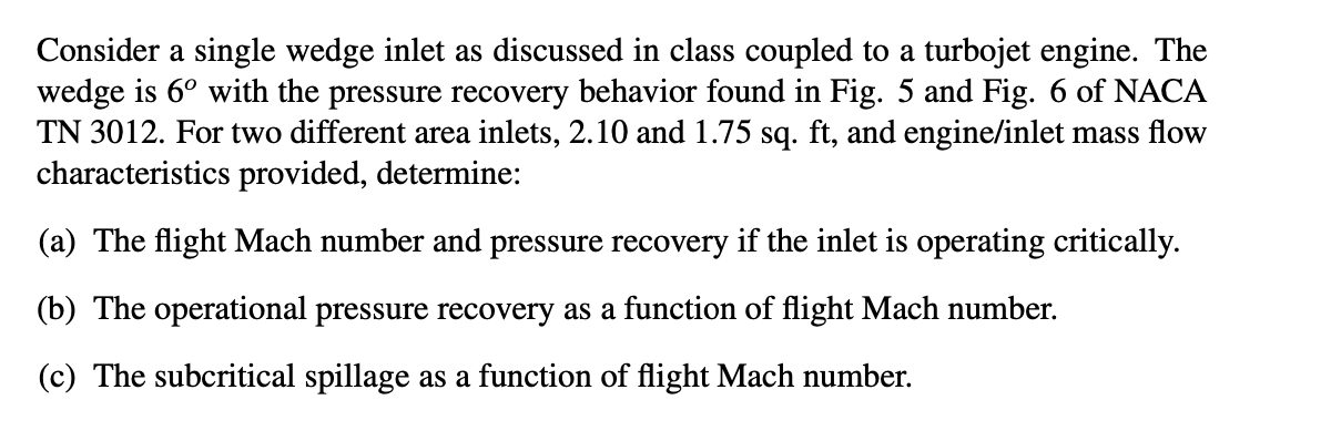 Consider a single wedge inlet as discussed in class | Chegg.com