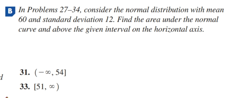 Solved B In Problems 27–34, consider the normal distribution | Chegg.com