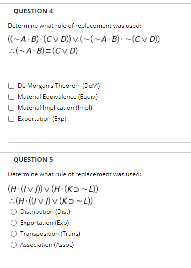 Solved QUESTION 1 Determine what rule of replacement was | Chegg.com