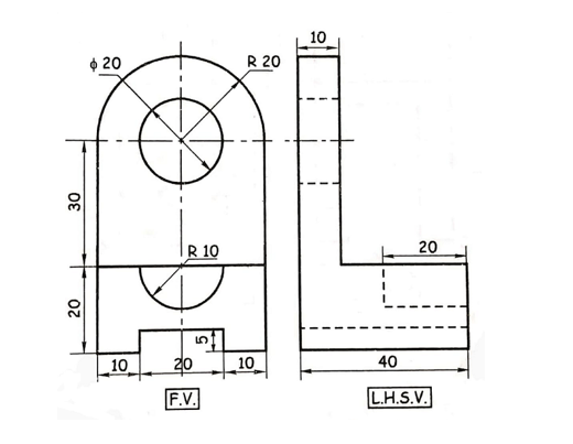 Solved Draw Isometric View of the given Front View and LHSV | Chegg.com