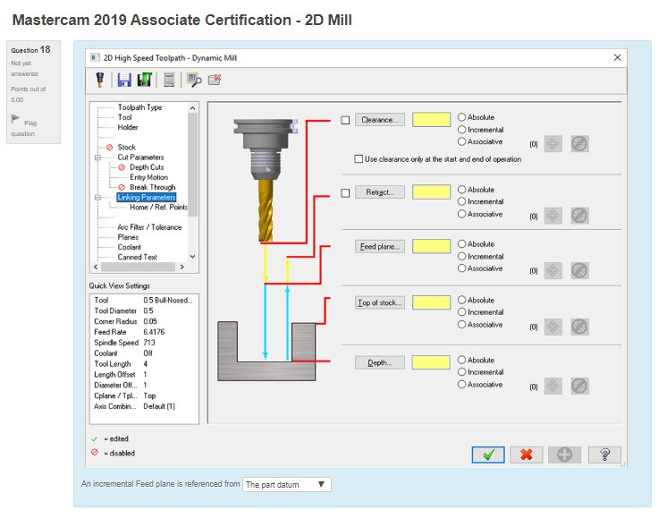 Mastercam 2019 Associate Certification 2D Mill | Chegg.com