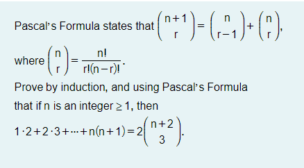 Solved Pascal's Formula states that :(n+1)= (2-1)+ (0) n! | Chegg.com