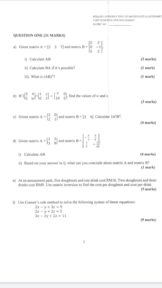 Solved REVOL. INTRODUCTION TU MATHEMATICAL ECONOMIC FIRST | Chegg.com