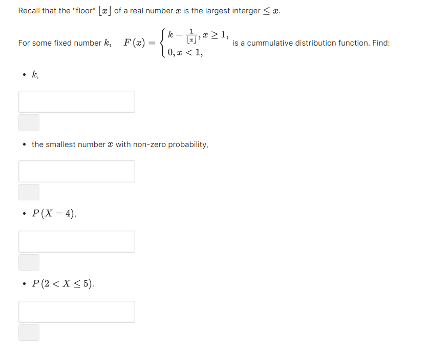Solved Recall that the "floor" ⌊x⌋ of a real number x is the | Chegg.com