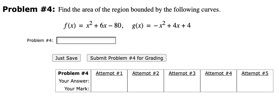 Solved Problem \#4: Find the area of the region bounded by | Chegg.com