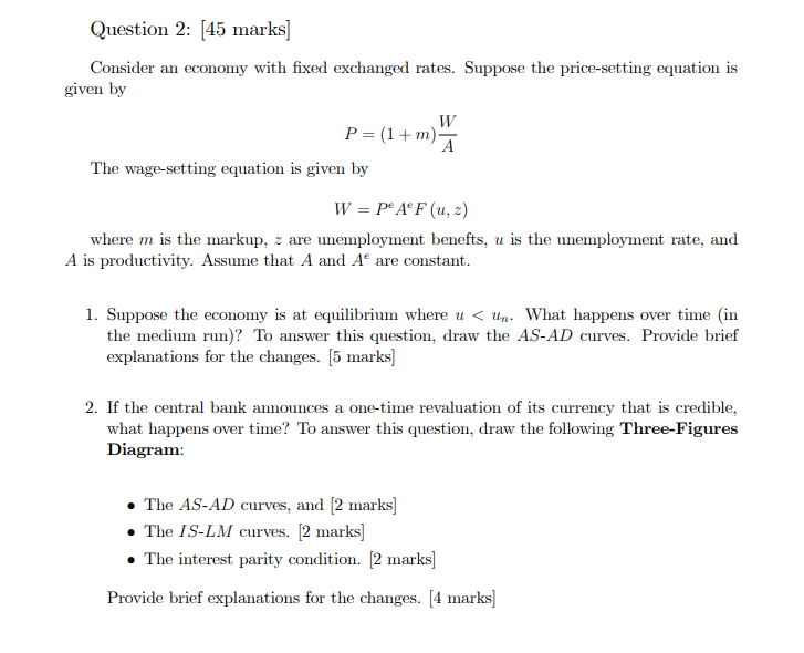Consider an economy with fixed exchanged rates. | Chegg.com
