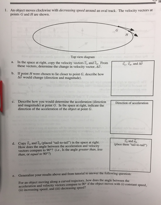 Solved 1. An object moves clockwise with decreasing speed | Chegg.com