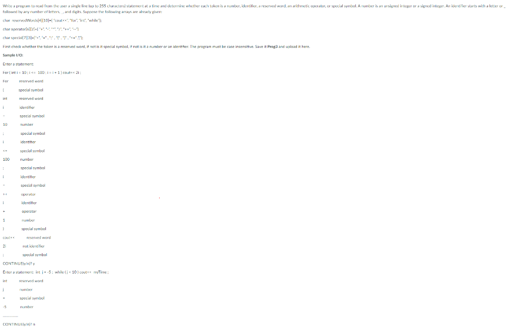 Solved Write a program to read from the user a single line | Chegg.com