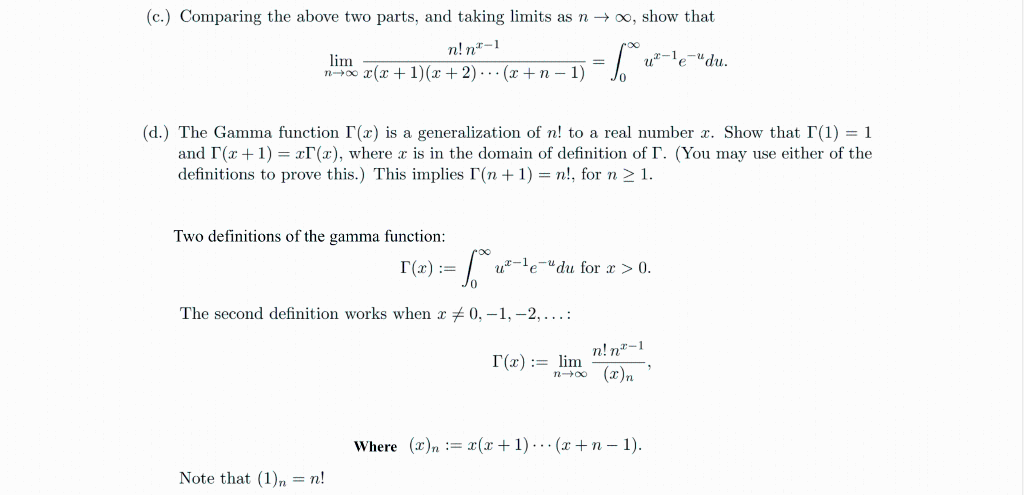 Solved Problem 4 (The Gamma function). Among the most | Chegg.com