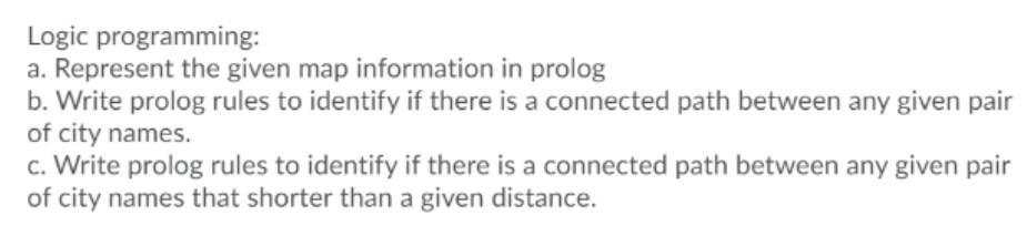 Logic programming: a. Represent the given map | Chegg.com