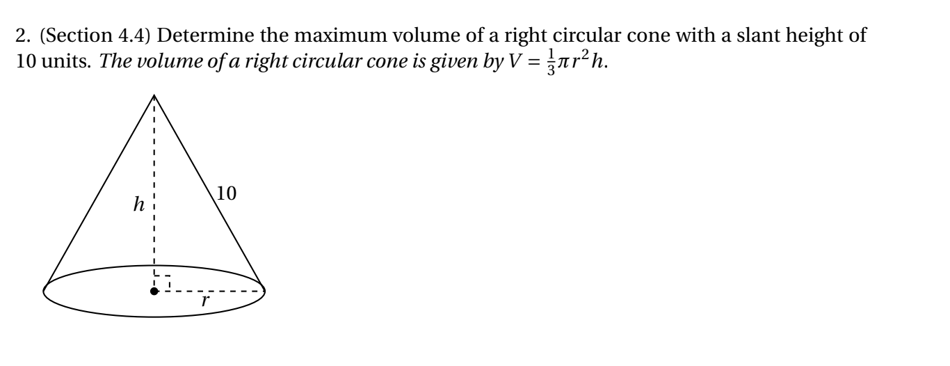 Solved 2. (Section 4.4) Determine the maximum volume of a | Chegg.com
