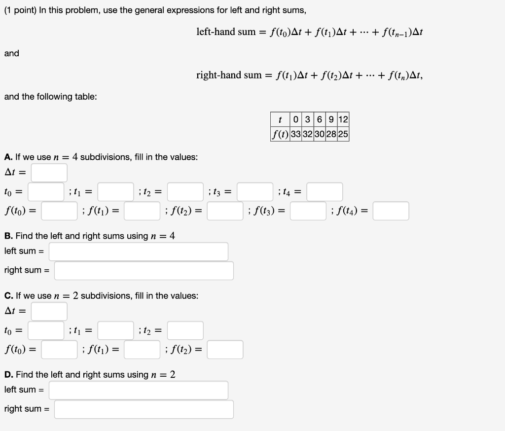 Solved (1 point) In this problem, use the general | Chegg.com