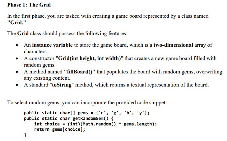 Solved Phase 1: The GridIn the first phase, you are tasked | Chegg.com