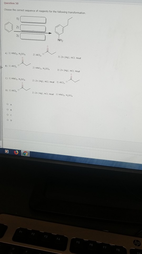 Solved Question 50 Choose the correct sequence of reagents | Chegg.com