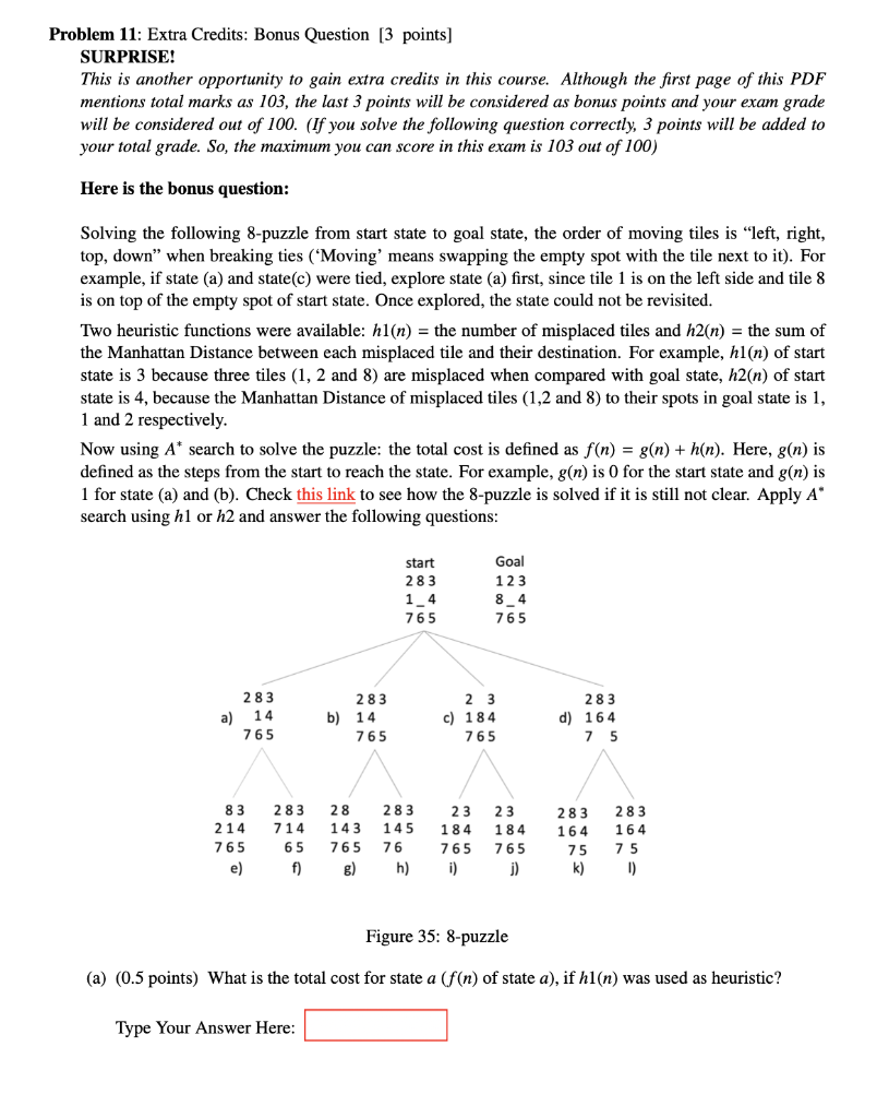 Solved Part 2: Consider a graph search problem where: 1. | Chegg.com