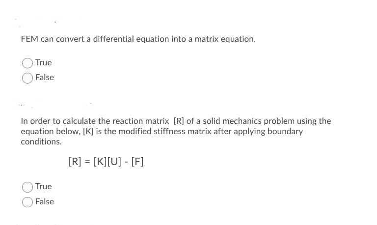 Solved FEM can convert a differential equation into a matrix | Chegg.com