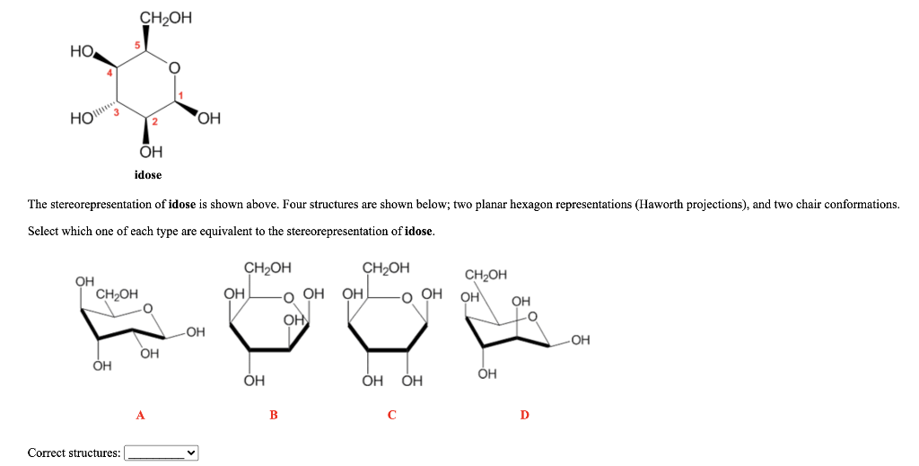 Solved CH2OH НО, о 3 HO 2 ОН ОН idose The | Chegg.com