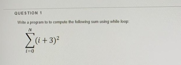 Solved QUESTION 1 Write a program to to compute the | Chegg.com