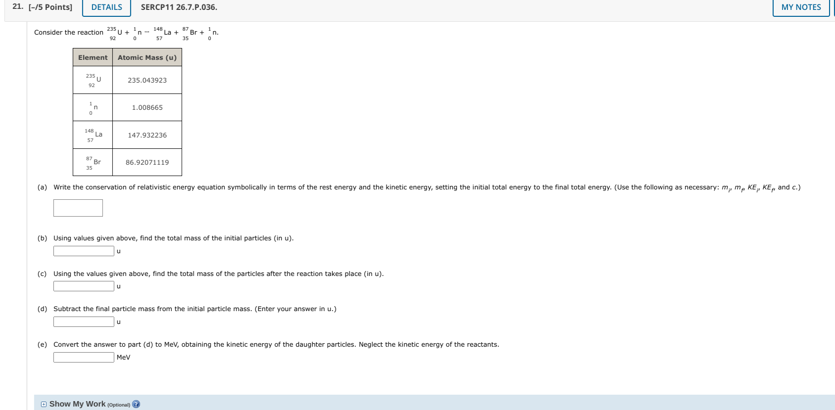 Solved \begin{tabular}{l|l|l} 21. [-/5 Points] & DETAILS & | Chegg.com