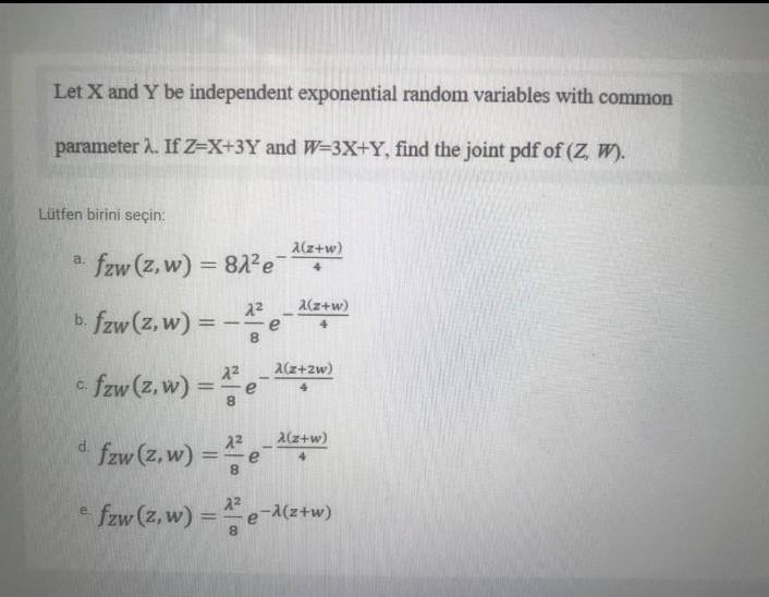 Solved Let X and Y be independent exponential random | Chegg.com