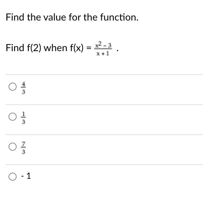 Solved Find the value for the function. Find f(2) when | Chegg.com