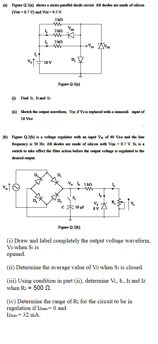Solved (a) Figure 2.2(a) shows a series-parallel diode | Chegg.com