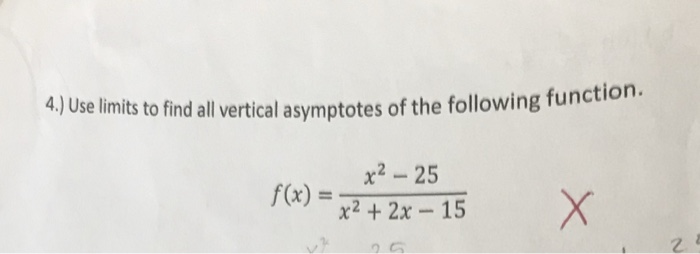 Solved Use limits to find all vertical asymptotes of the | Chegg.com