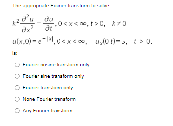 Solved The appropriate Fourier transform to solve | Chegg.com
