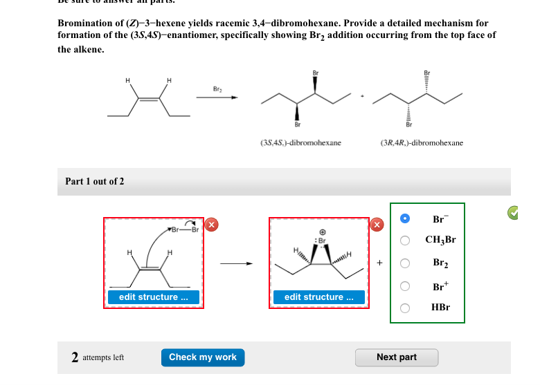 Solved Bromination of (Z)-3-hexene yields racemic | Chegg.com
