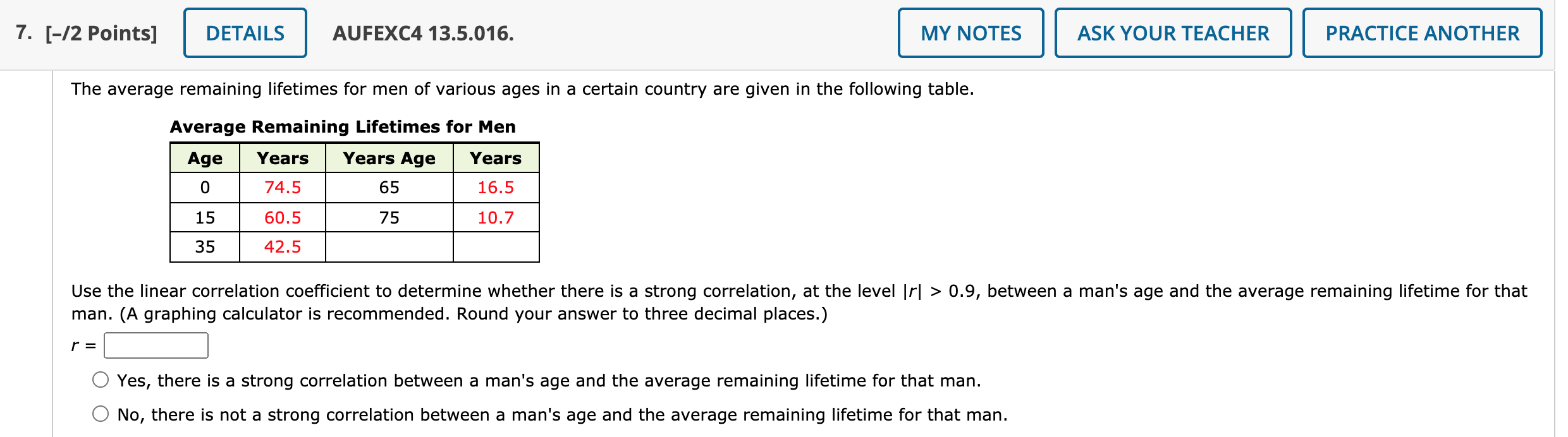 Solved 7. [-12 Points] DETAILS AUFEXC4 13.5.016. MY NOTES | Chegg.com