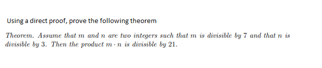 Solved Using a direct proof, prove the following theorem | Chegg.com