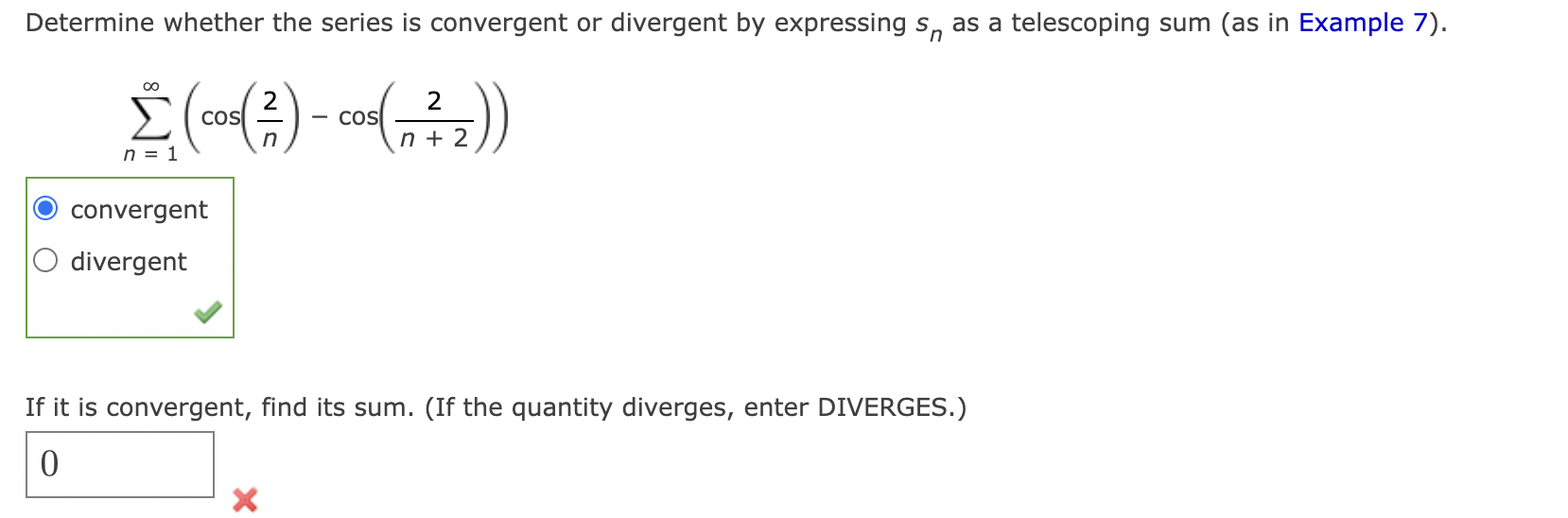 Solved Determine whether the series is convergent or | Chegg.com