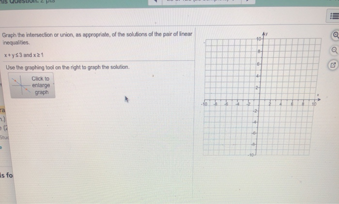 Solved Graph the intersection or union, as appropriate, of | Chegg.com