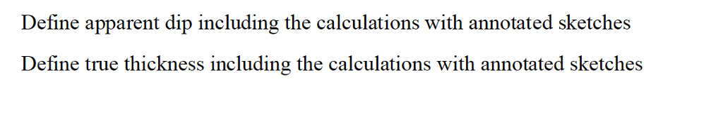 Solved Define apparent dip including the calculations with | Chegg.com