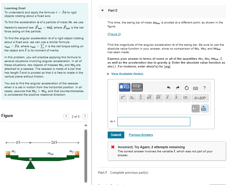 Solved Learning Goal: To understand and apply the formula | Chegg.com