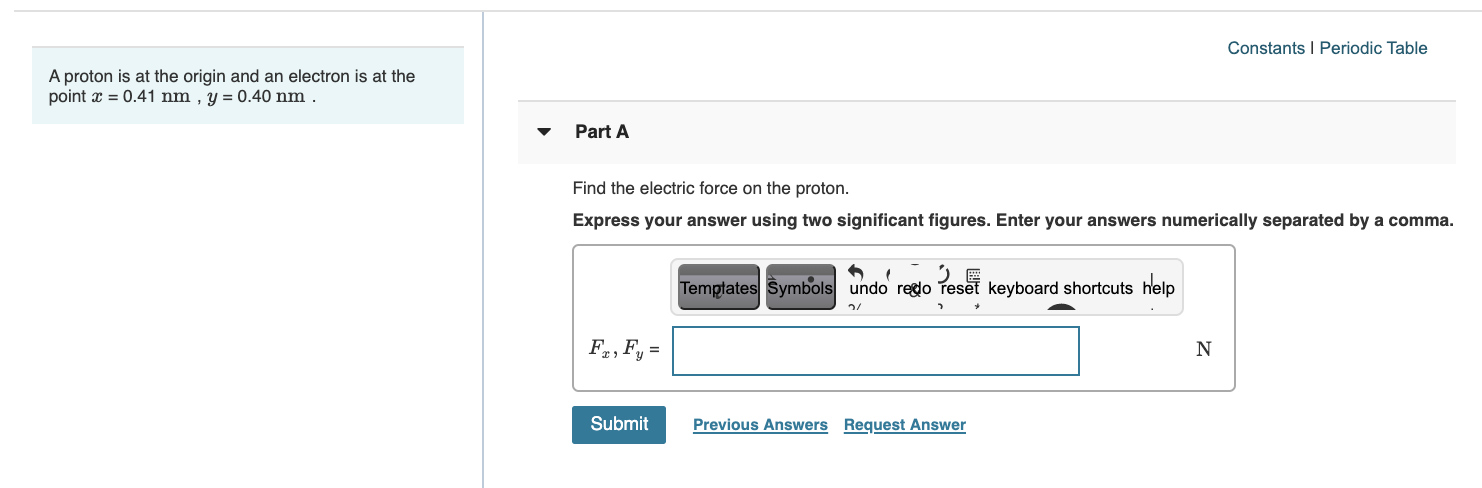 Solved Constants Periodic Table A proton is at the origin | Chegg.com