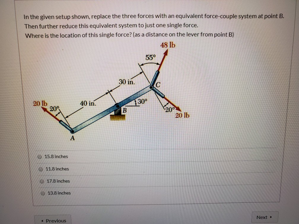 Solved In the given setup shown, replace the three forces | Chegg.com