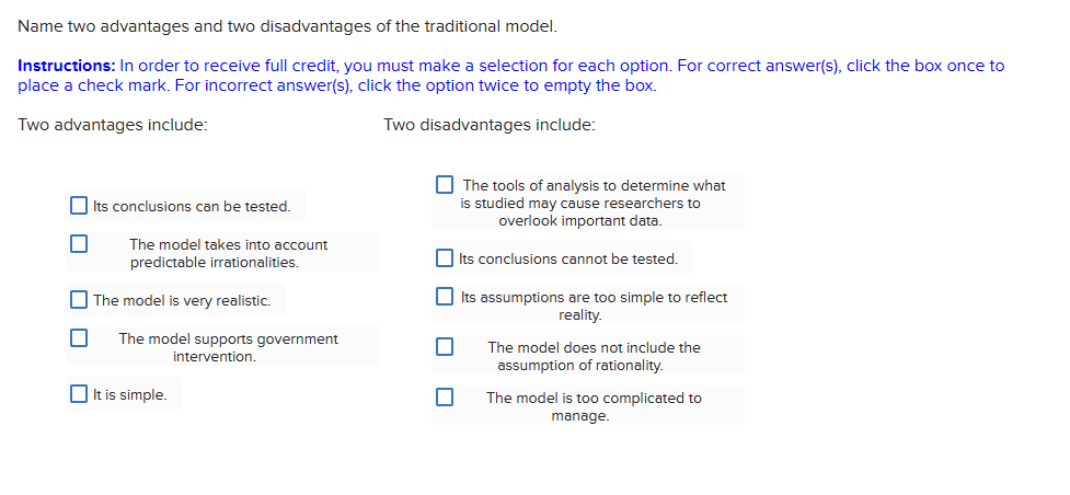 Solved Name two advantages and two disadvantages of the | Chegg.com