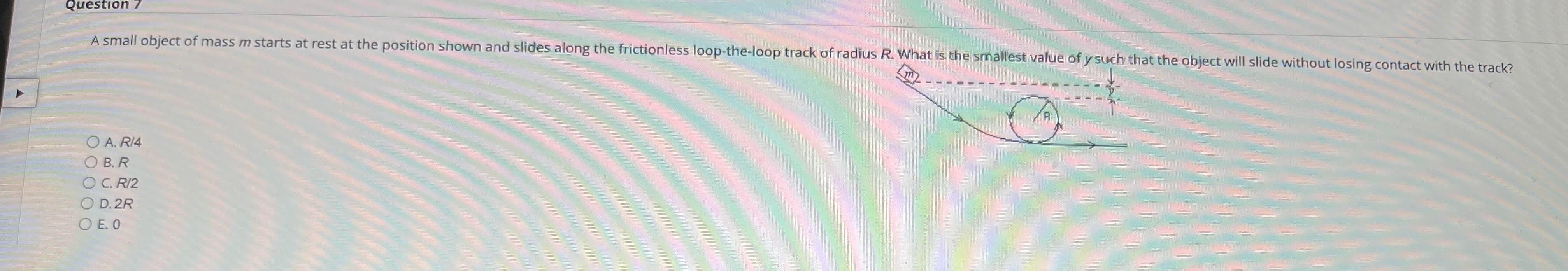 Solved Question 7 A small object of mass m starts at rest at | Chegg.com
