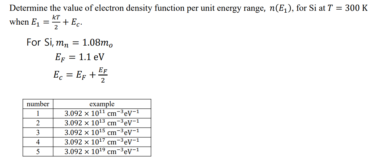 Solved Physical constants Other semiconductor parameters | Chegg.com