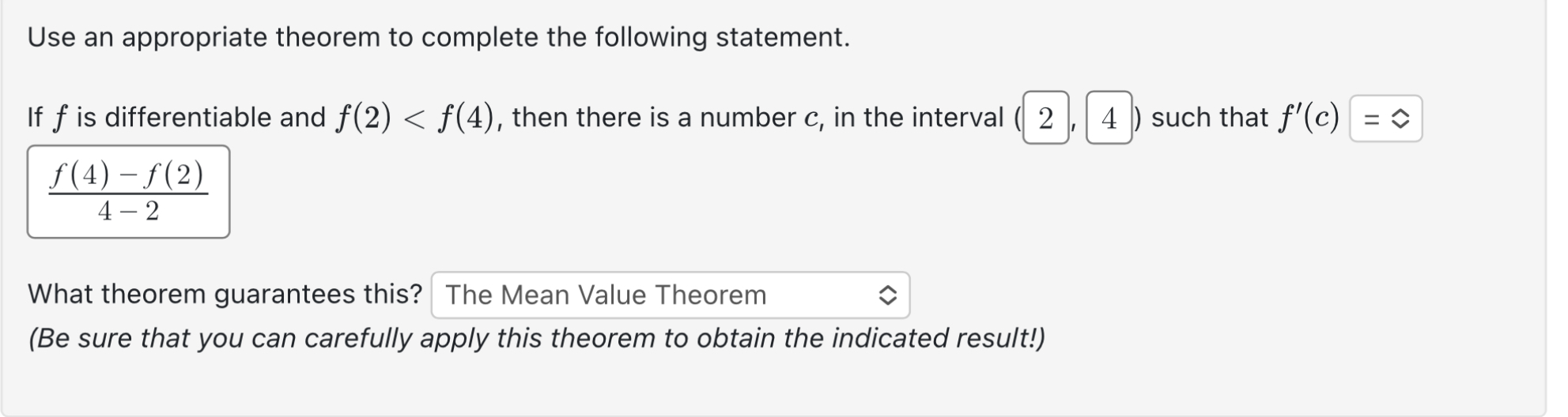 Solved Use an appropriate theorem to complete the following | Chegg.com