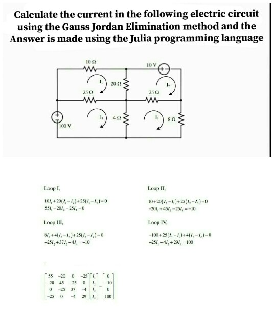 Calculate the current in the following electric | Chegg.com