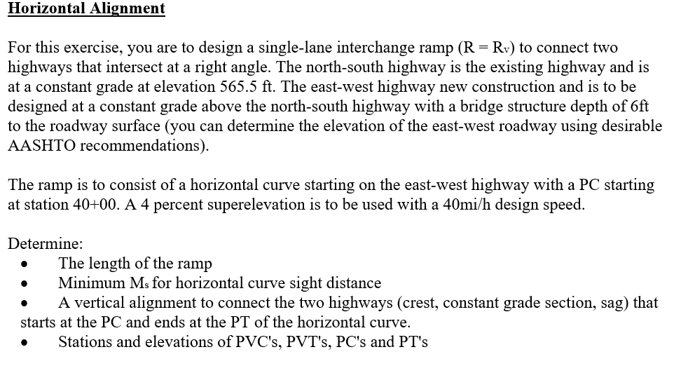 Solved Horizontal Alignment For this exercise, you are to | Chegg.com