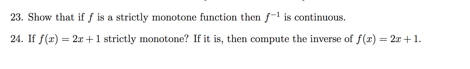 Solved 23. Show that if f is a strictly monotone function | Chegg.com