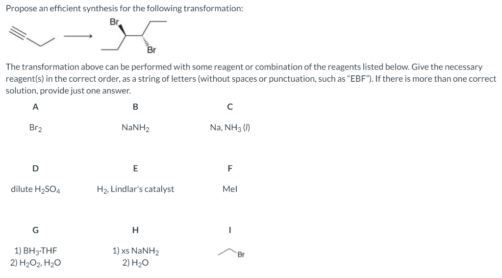 Solved Choose reagents from the following list which will | Chegg.com