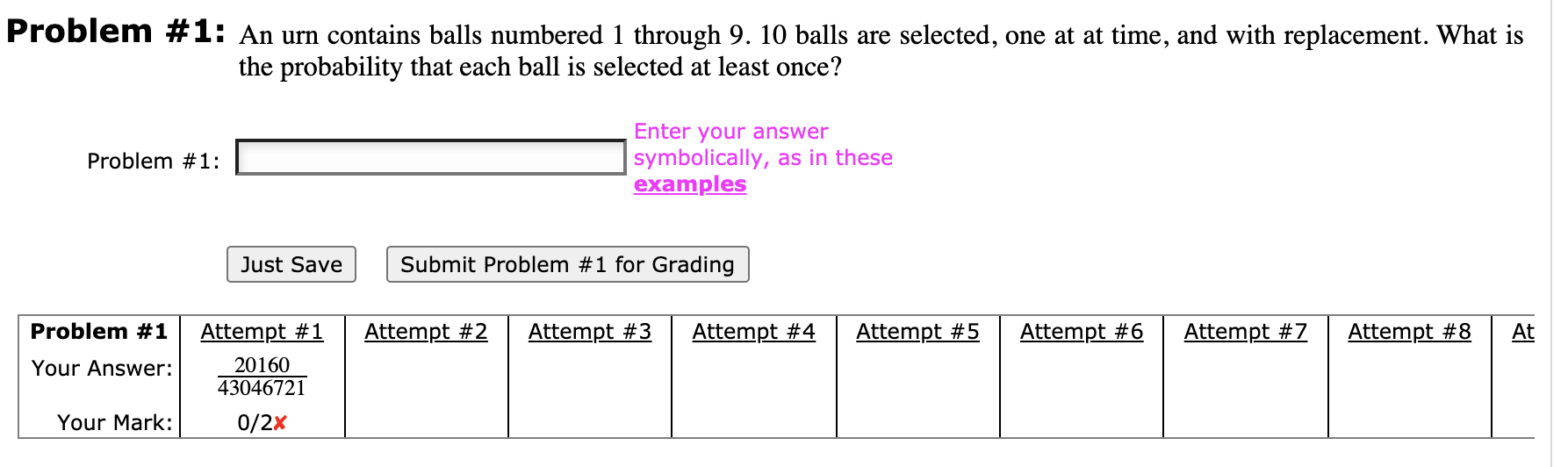 Solved Problem #1: An urn contains balls numbered 1 through | Chegg.com