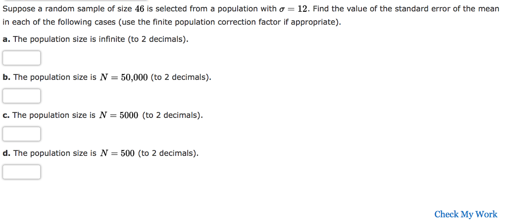 Solved Suppose a random sample of size 46 is selected from a | Chegg.com
