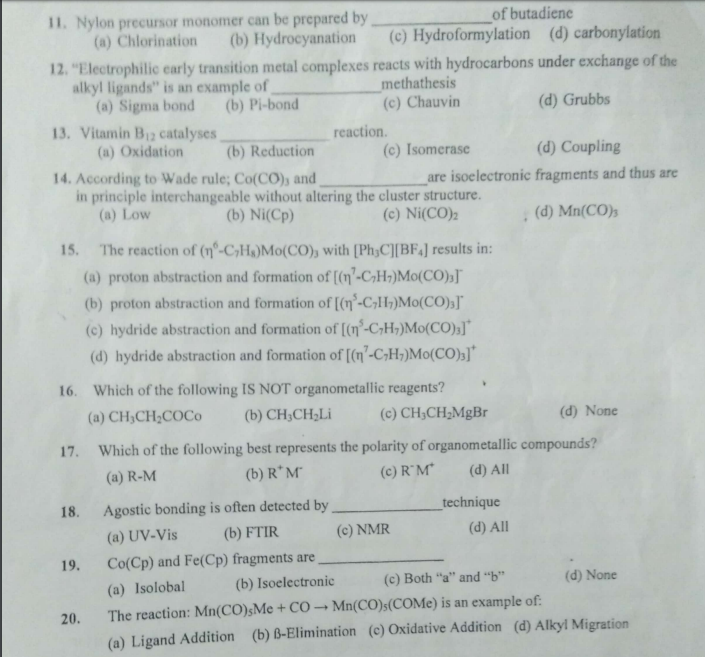 Solved 1. Which statement about a catalyst is incorrect? (a) | Chegg.com