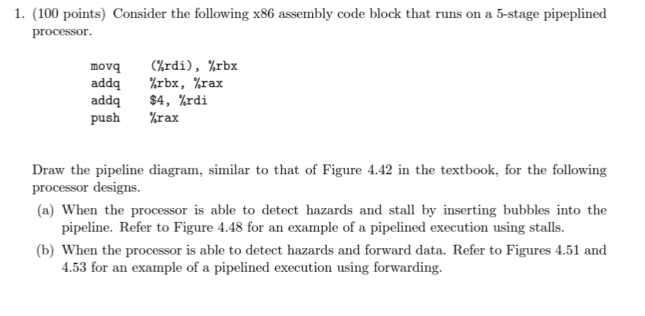 Solved 1. (100 points) Consider the following x86 assembly | Chegg.com