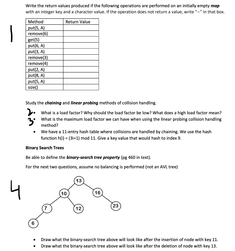 Solved Write the return values produced if the following | Chegg.com
